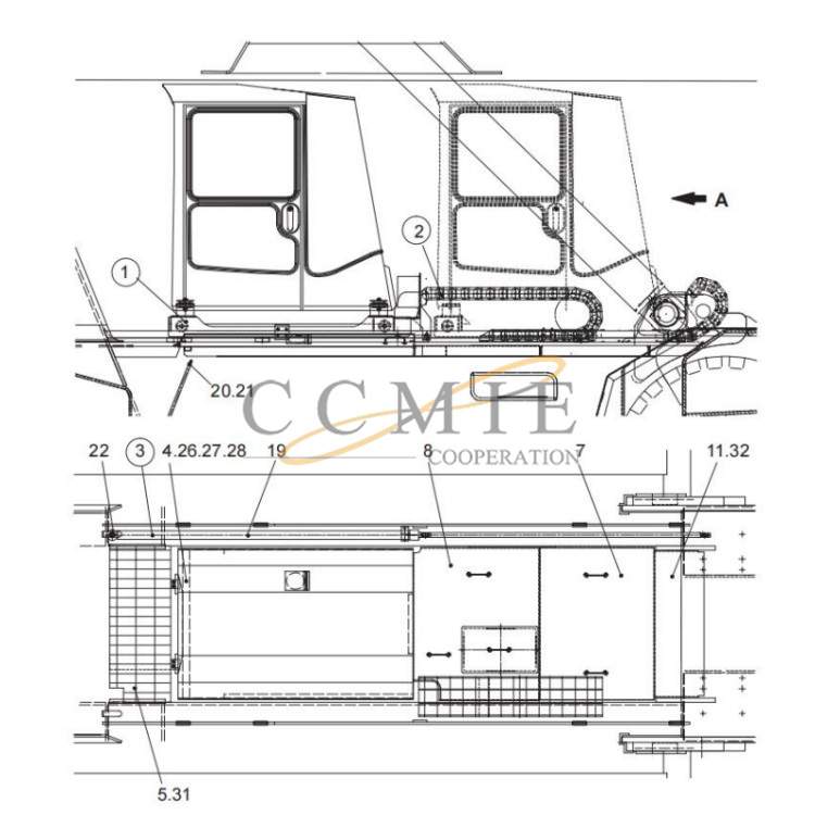 China Cab transfer unit cabin spare parts for Kalmar reach stacker ...