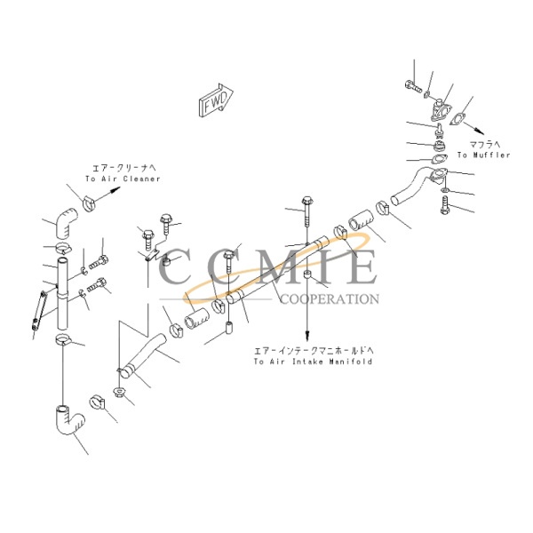 China 6130-12-8620 hose D375A-3 bulldozer muffler ejector piping parts ...