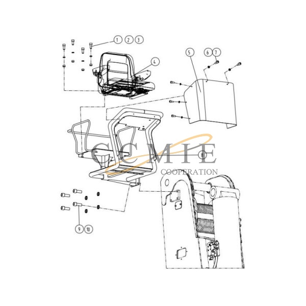China 350801820 Cover XCMG SQS500K truck mounted crane spare parts ...