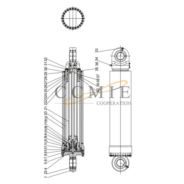 China 914901203 buffer valve rod XCMG XDE130 mining truck spare parts ...