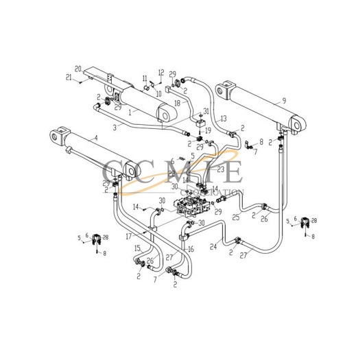 China 253006344 Tipper joint small cavity steel pipe XCMG LW600KN wheel ...