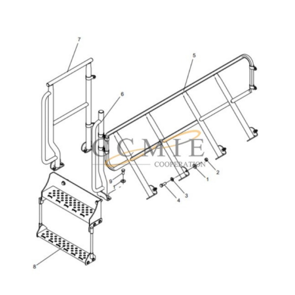China 330106333 inclined ladder handrail XCMG XDE130 mining truck spare ...