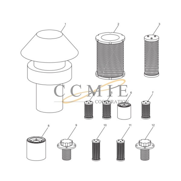 China 860111665 engine oil filter element XCMG ZL50GN wheel loader ...