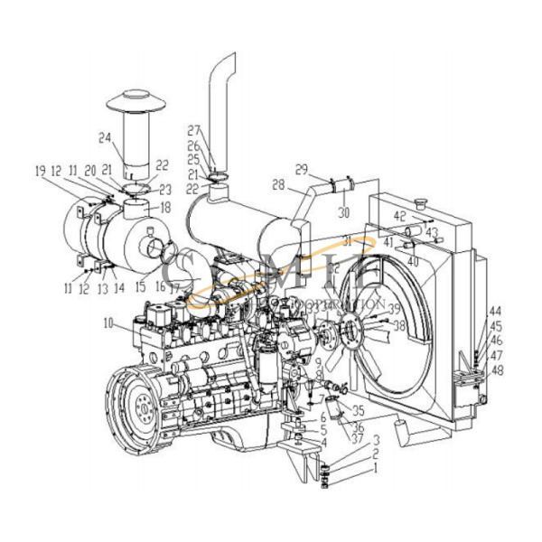 China 801907100 T-shaped hoop Φ58 GR135 XCMG motor grader engine parts ...