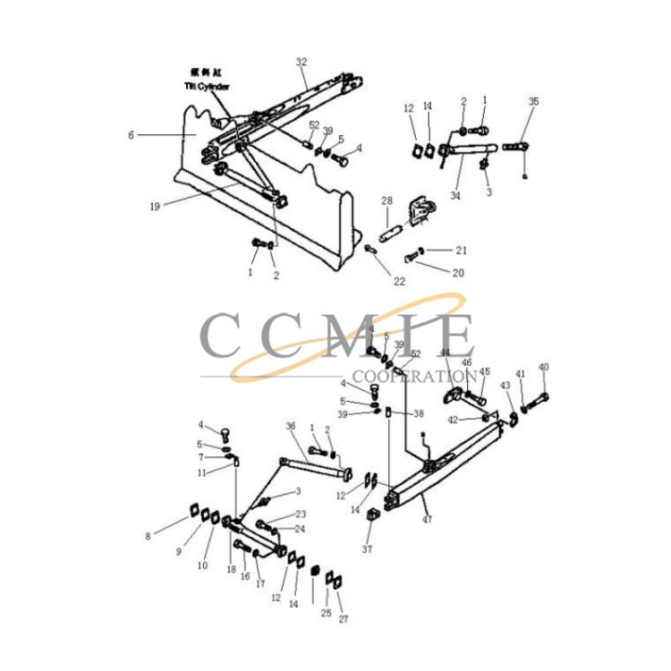 China T21.71.7 bulldozer arm PD220Y-1 push and brance group parts ...