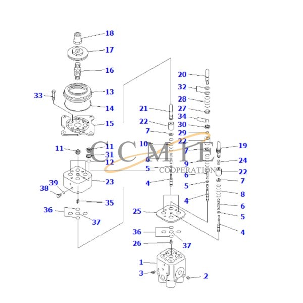 China 702-16-01531 pilot valve Komatsu D375A-3 bulldozer PPC valve ...