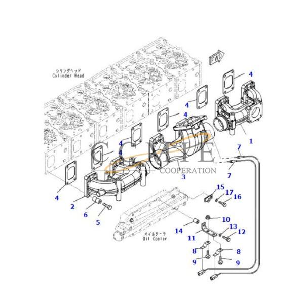 China 6240-11-5111 Rear manifold bulldozer spare parts manufacturers ...