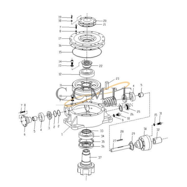 China 381600381 turbine box GR135 XCMG motor grader parts manufacturers ...