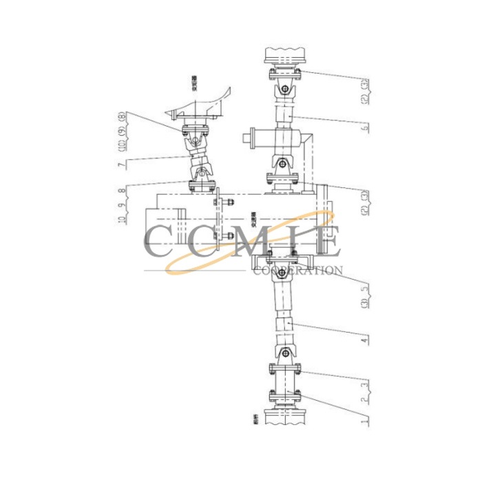 China 402100629 upper drive shaft XCMG WZ30-25 backhoe loader spare ...