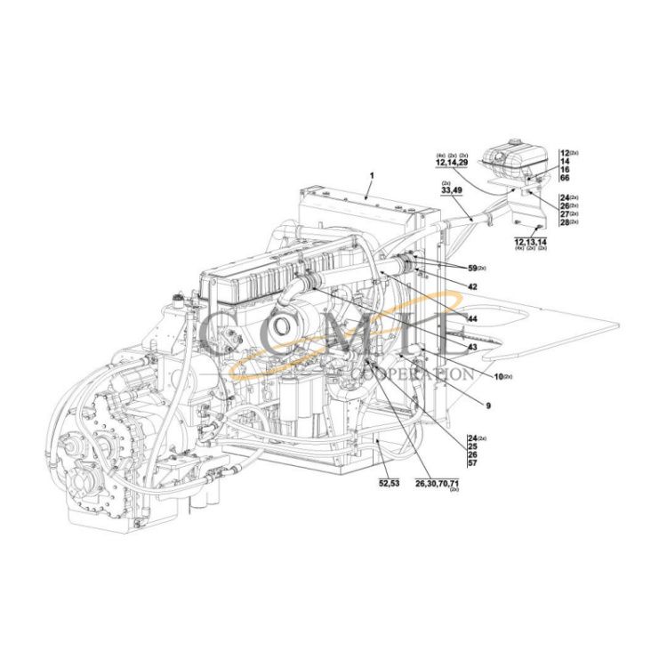 China Kalmar TAD1250VE A52944.0300 reach stacker radiator spare parts ...
