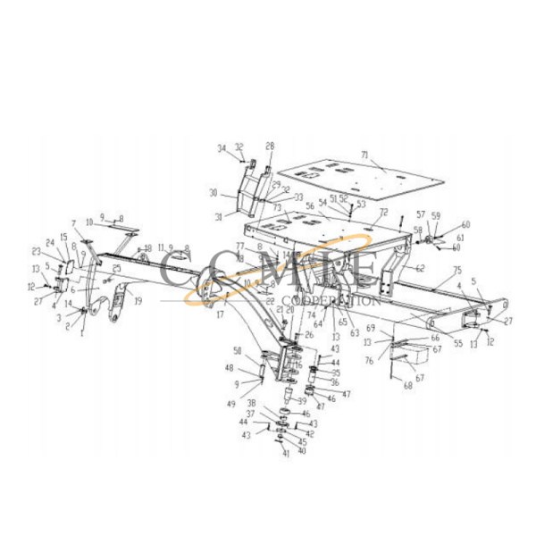 China 380300676 cab rear support GR135 XCMG motor grader frame parts ...