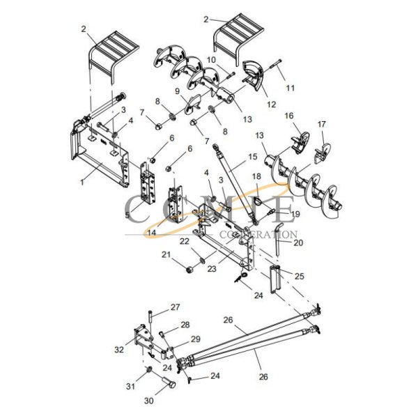 China 200604201 Horizontal tie rod 1520 XCMG RP603 asphalt paver spare ...