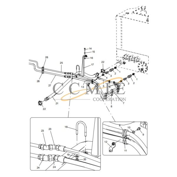 China 330106845 oil tank outlet joint XCMG XDE130 mining truck spare ...
