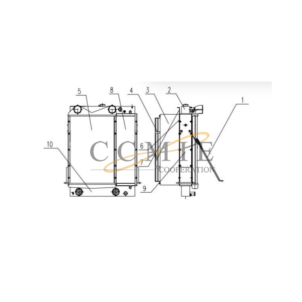 China CG50.1.3 Water tank support Changlin CG958G wheel loader spare ...