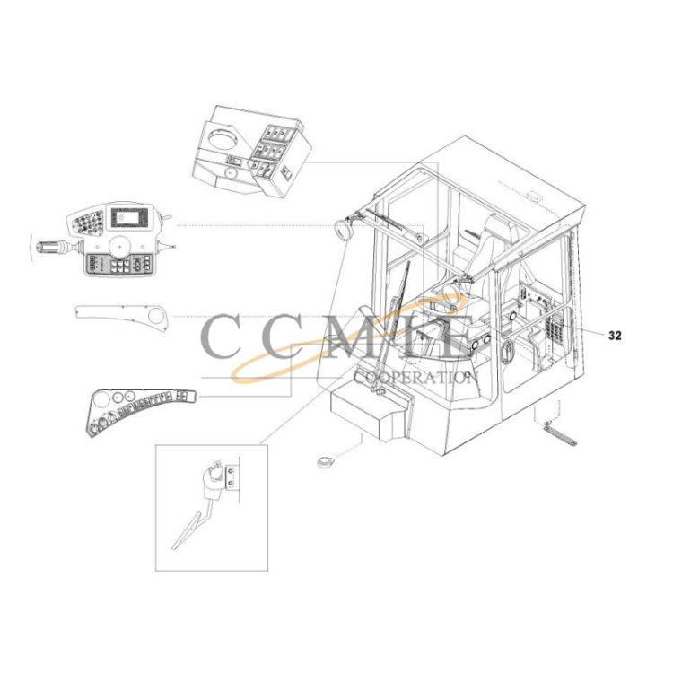 China V00413.0100 V01084.0100 electric system cab Kalmar reach stacker ...