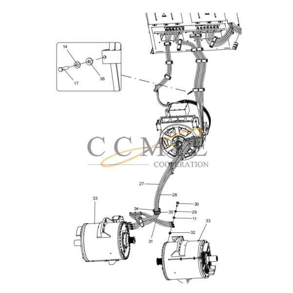 China 803589427 pulling motor XCMG XDE130 mining truck spare parts ...