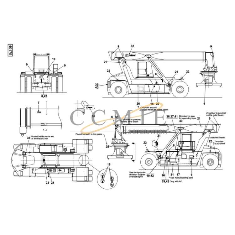 China A46233.0200 sign chassis Kalmar reach stacker parts manufacturers ...
