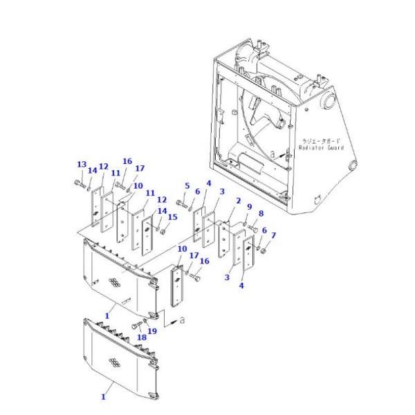 China 195-862-3710 mask D375A-3 bulldozer radiator mask parts ...