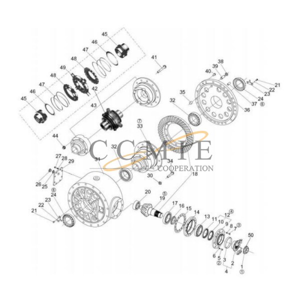 China 800308431 differential nut GR135 XCMG motor grader main reducer ...