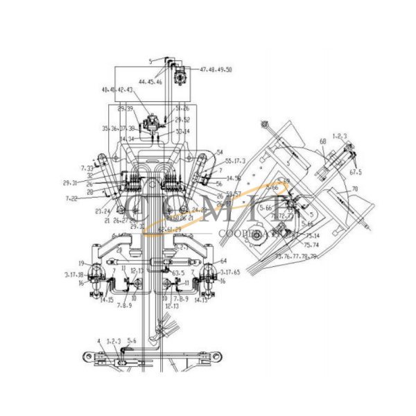 China 380900717 shovel angle change cylinder for XCMG GR300 motor ...
