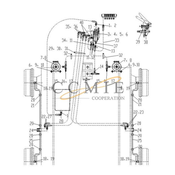 China 380301157 GR135 XCMG motor grader brake hydraulic system parts ...