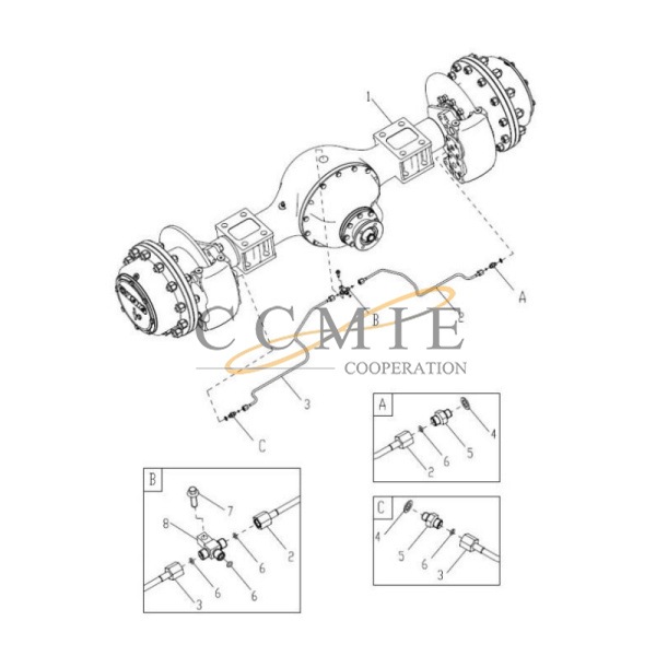 China 252600191 front drive axle for XCMG LW300KV wheel loader front ...