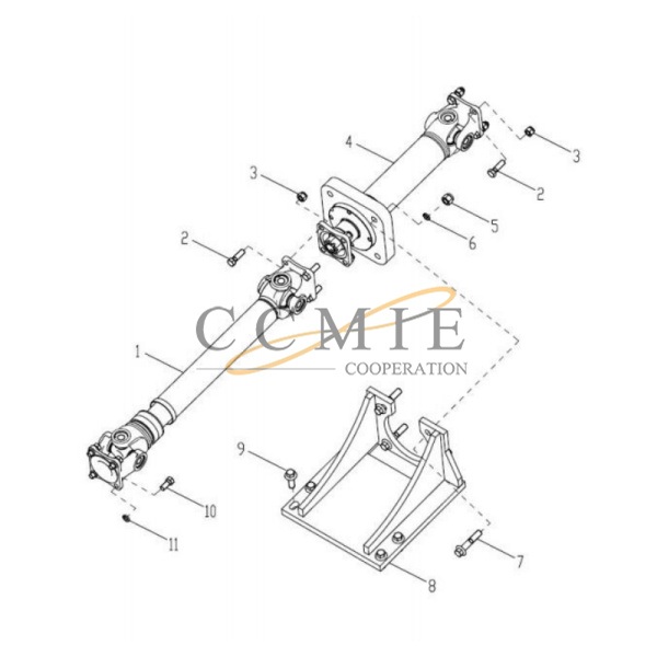 China 800359446 Intermediate drive shaft for XCMG LW300KV wheel loader ...