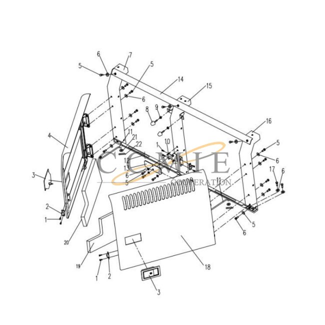 China 819908620 guide block XCMG XE215C excavator hangar assembly ...