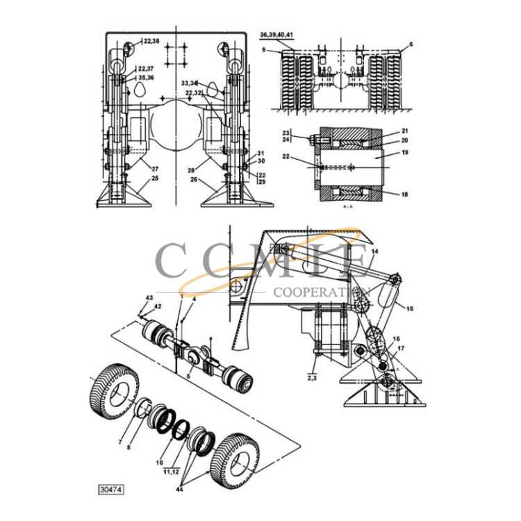 China Kalmar reach stacker drive axle support leg parts A45016.0200 ...