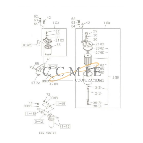 China 800105008 filter XE265C excavator XCMG excavator spare parts ...