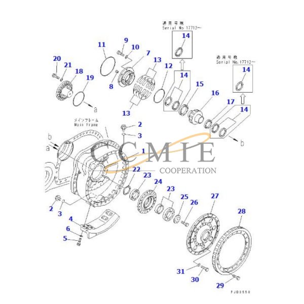 China 195-27-00542 final drive assembly Komatsu D375A-3 bulldozer parts ...