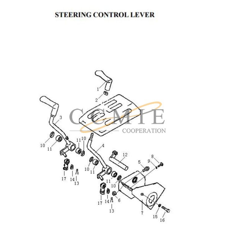 China T19-43.2.31 handle PD220Y-1 PD220Y-2 Pengpu bulldozer steering ...