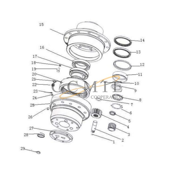 중국 860115652 XCMG LW300KV 휠 로더 휠 감속기 어셈블리 제조업체 및 공급업체용 링 기어 | CCMIE