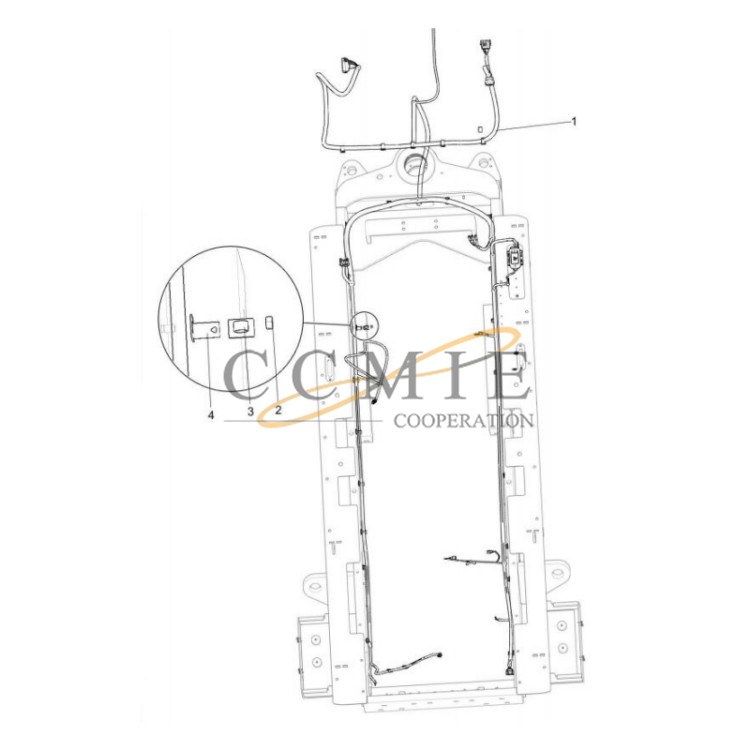 China 381100397 motor grader rear frame harness XCMG spare parts ...