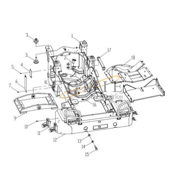 China 252610945 rear frame for XCMG LW300KV wheel loader rear frame ...