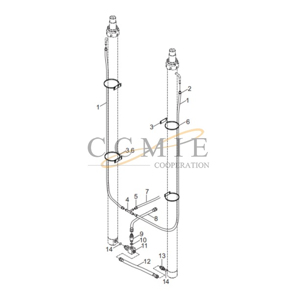 China JT6031-08011 tee connector Heli CPCD forklift spare parts ...